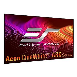 Elite Screens Aeon CineWhite A8K, 135" Diag, 16:9 Aspect Ratio, ISF Certified 8K Ultra HD Home Theater Fixed Frame Edge Free Projection Sound Transparent Perforated Weaved Screen, AR135H-A8K