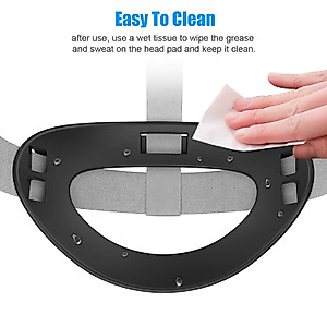 AMVR Head Strap Attachment for Oculus Quest 2, Soft TPU Elite Strap Back Pad VR Accessories Compatible with Meta Quest 2, Reduce Head Pressure to Enhance Comfort and Game Experience（ No Strap, Black）