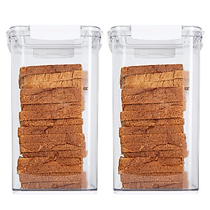 Baraiser Bread Box, Sandwich Size Bread Keeper, Bread Storage Container with Airtight Lid, Pack of 2