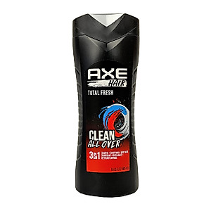 Axe Hair 3 in 1 - Total Fresh - Shampoo + Conditioner + Body Wash - Net Wt. 16 FL OZ (473 mL) Per Bottle - Pack of 3 Bottles