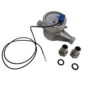 PRM Filtration 3/4 Inch NPT 304 Stainless Steel Multi-Jet Water Meter with Pulse Output, Viton Seals, Sealed Dry Dial, and Internal Strainer for Particulate Protection