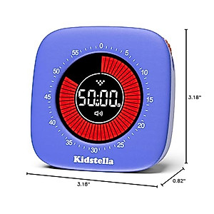 Visual Timer for Kids, Rechargeable 60-Minute Countdown Timer with 4 Alarm Modes, Silent Operation Pomodoro Timer for Classroom Kitchen Office, Autism and ADHD Tools for Kids and Adults, Navy Blue