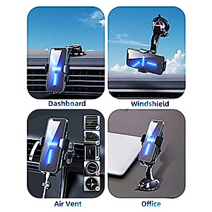 Upgraded Phone Mount for Car,[Easy One Touch Button] Car Phone Holder Mount for Dashboard Windshield Air Vent,Car Accessories for iPhone, All iOS & Android Cell Phone Gifts for Men