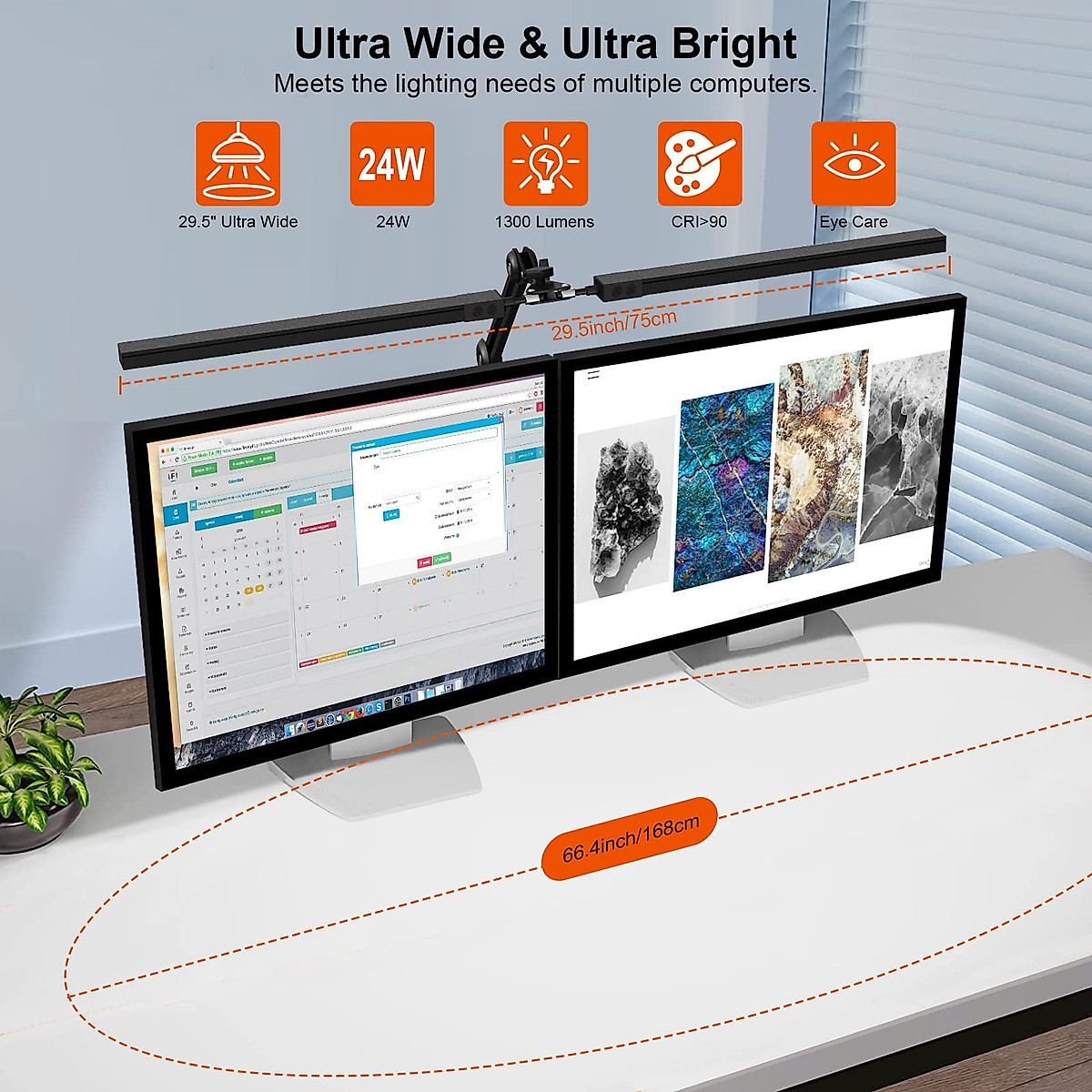 Svcouok 24W Desk Lamps for Home Office - Bright Tall Desk Lamp with Clamp 3 Color Dimmable Architect Desk Lamp Office Lights for Desk Monitor Studio Reading