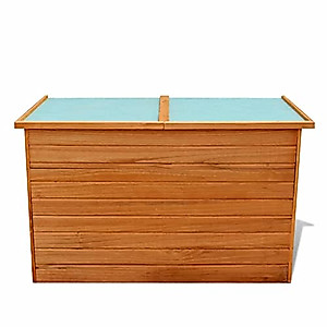 loibinfen Patio Storage Box 49.6"x28.3"x28.3" Wood Deck Box, Outdoor Wood Garden Backyard Organization, Garden Storage Box for Patio Furniture Gardening Tools Toys Cushions (Weight:38.36 lbs)