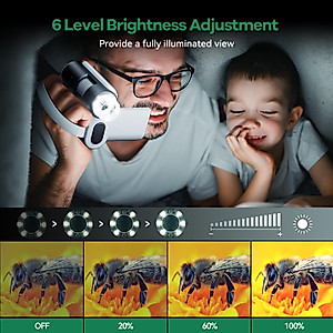 Hideal HP20 Microscope for Kids [3-in-1] [Easy and Fun] 2" IPS Portable Handheld Microscope Miniscope, Pocket Mini Scope Educational Science Kit, Birthday Easter Gifts for Kids, 32GB, White