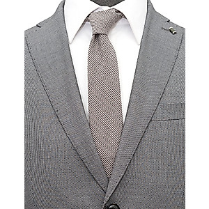 ZENXUS Cotton Skinny Tie for Men, Slim Neckties 4-Pack