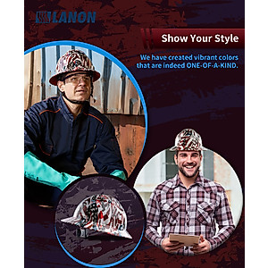 LANON Full Brim Hard Hat, OSHA Construction Work Approved, Premium Charcoal Gray Design, FRP Safety Helmet with 4 Point Adjustable Ratchet Suspension, Class C