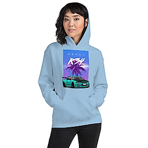 JG Infinite GTR R34 GT-R Skyline JDM Vaporwave Aesthetic Vapor Dreams Chillwave Unisex Hoodie Light Blue