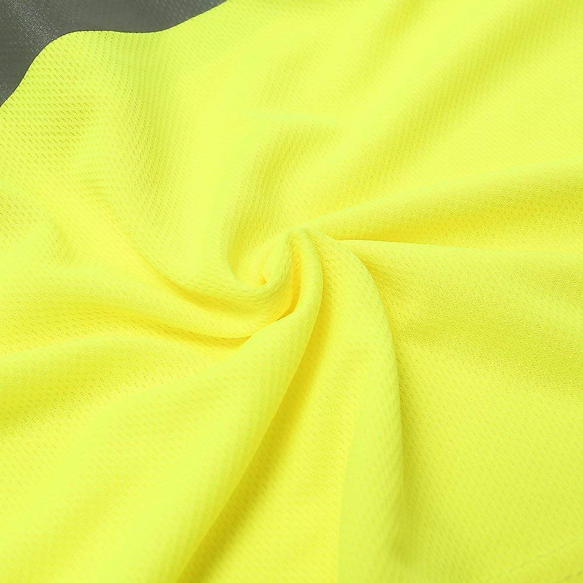 L&M Hi Vis Class 3 T Shirt Reflective Safety Lime Orange Short Long Sleeve HIGH Visibility, Black Bottom (Lime_L, X-Large)
