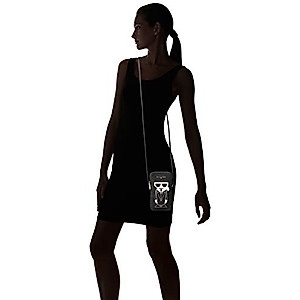 Karl Lagerfeld Paris Small Flap Crossbody, Black/Black Multi