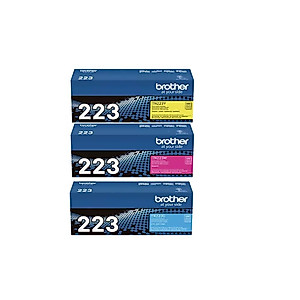 Brother Genuine Cyan, Magenta and Yellow Toner Cartridge Set, TN223C, TN223M, TN223Y