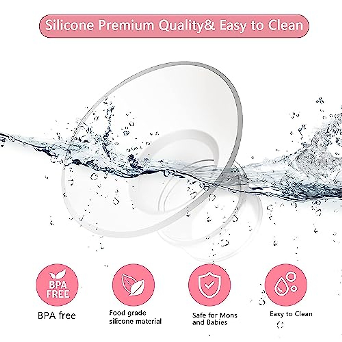 Silicone Flange Insert 13/15/17/19/21mm, Compatible with Medela, Willow, Momcozy S9/S10/S12 Wearable Hand Free Breast Pump Flange Insert, Reduce 24mm Shield/Flange Nipple Tunnel Down to Correct Size