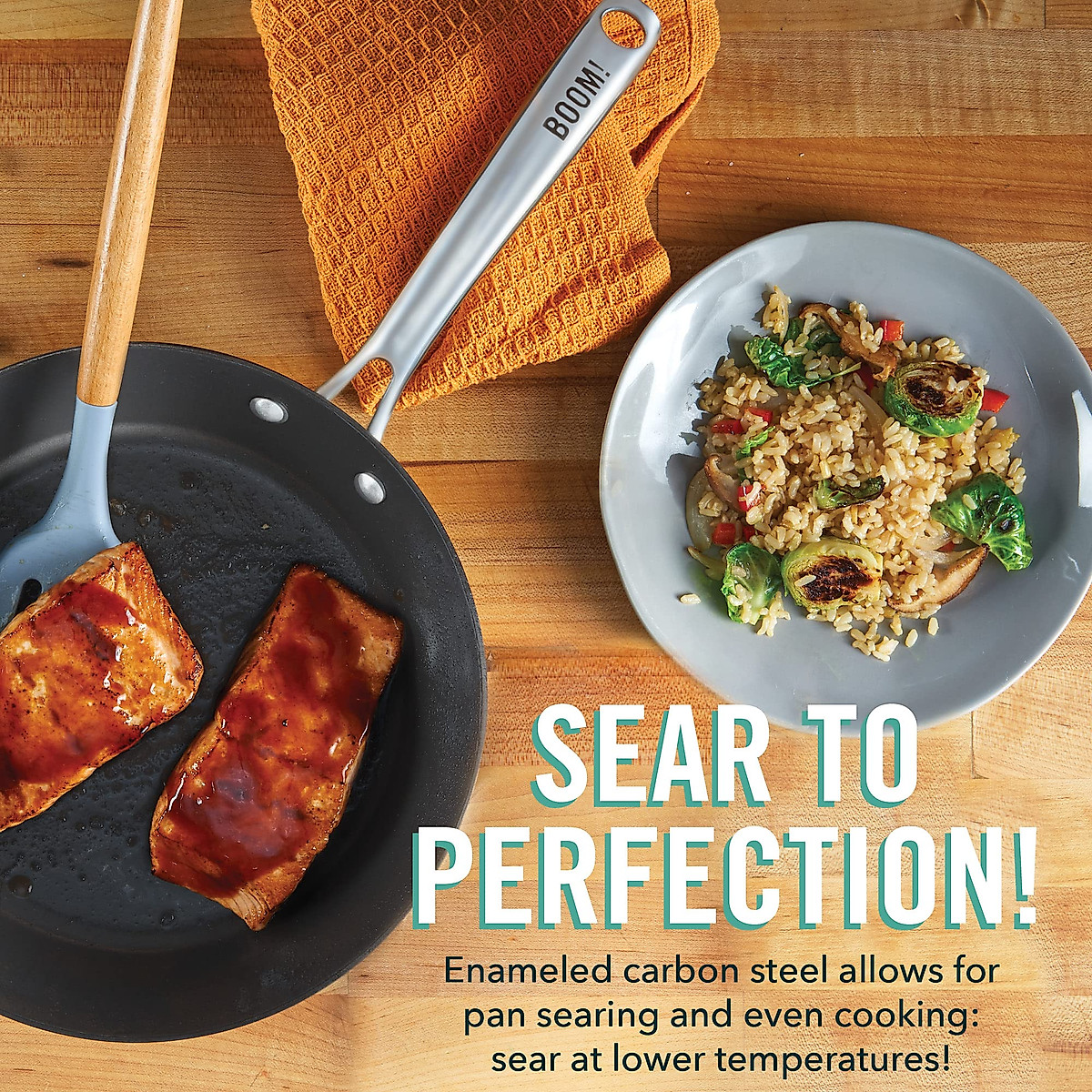 DASH The Fit Cook x 10" Enameled Carbon Steel Fry Pan- Sriracha