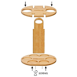 Tirrinia Small Wine Rack, Wine Racks Countertop with Glass Holder, Bottle Shaped Shelf Wine and Wine Glass Holder, Perfect for Home Decor & Kitchen Wine Storage Rack, Best Gift for Wine Lover