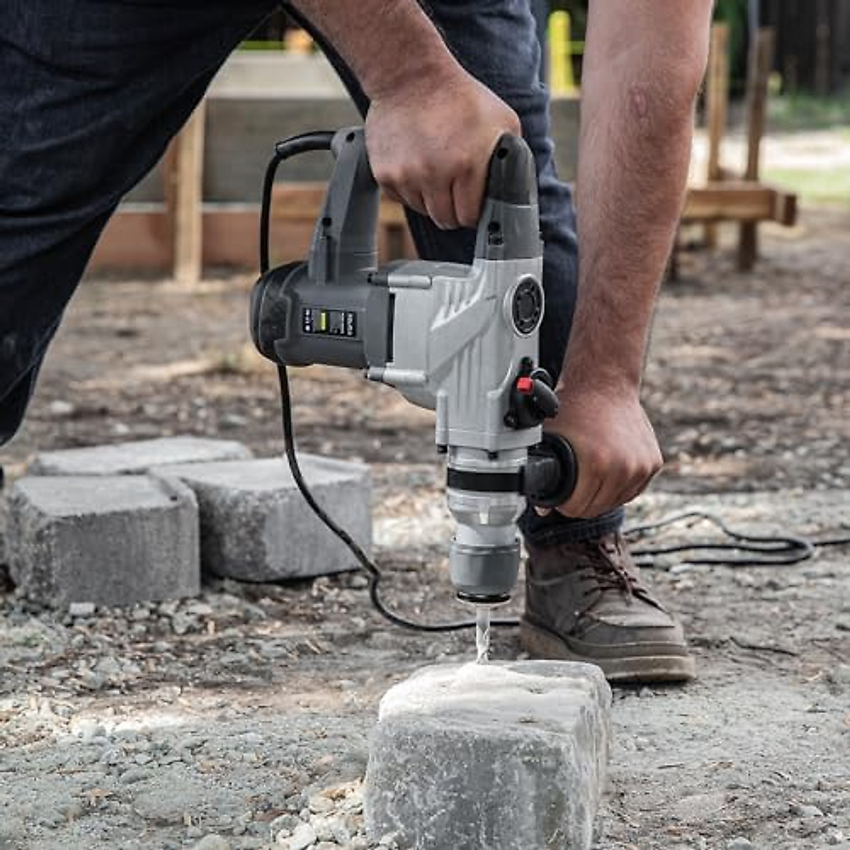 XtremepowerUS 1180W SDS-Plus Electric Rotary Hammer 1-1/4" Combination Rotary Hammer Drilling Chisels & Drill Bits Set with Case