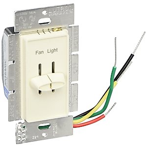 Lutron Electronics S2-LFSQH-LA Single Pole Fan Control, 1.5-Amp, Light Almond