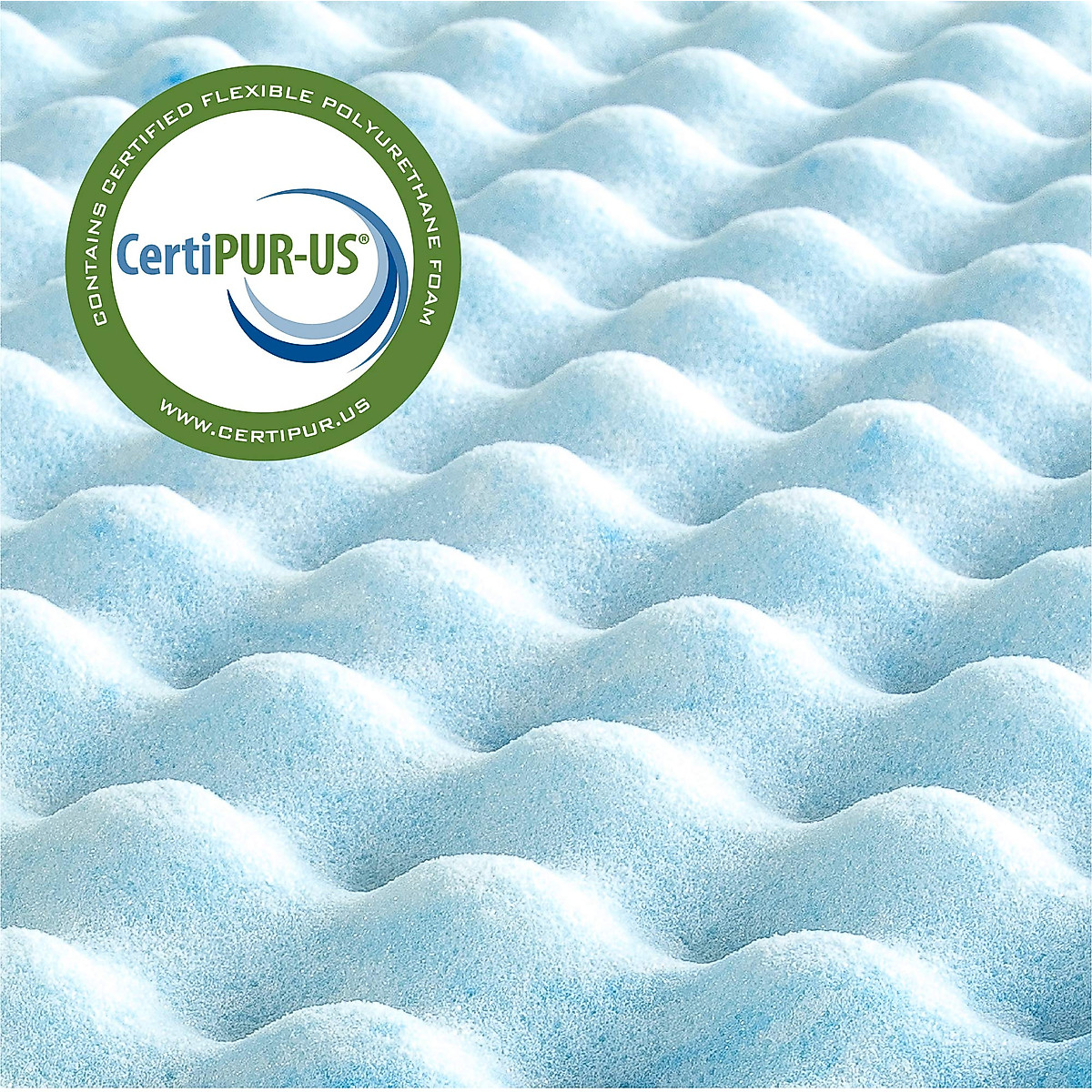 ZINUS 1.5/2/3/4-inch Swirl Gel Cooling Memory Foam Mattress Topper, Cooling Airflow Design, CertiPUR-US Certified (1.5 in, Full) & 1.5/2/3/4-inch Swirl Gel Cooling Memory Foam Mattress Topper