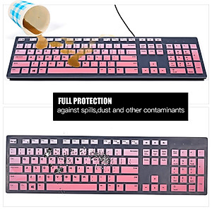 iKammo Keyboard Cover Skins Compatible with Dell KB216 & KM636 Keyboards & Dell Optiplex 5250/3050/3240/5460/7450/7050 & Inspiron AIO 3475/3670/3477 Desktops
