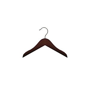 NAHANCO 10" Wooden Baby/Infant Hangers, Low Gloss Mahogany- 25/CTN.