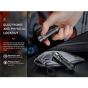 Fenix E18R V2.0 EDC Flashlight, 1200 Lumens USB-C Rechargeable Ultra Compact Pocket Light with Lumentac Organizer