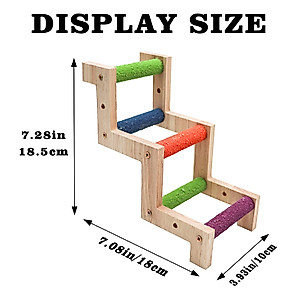 Bird Ladder Bridge, Wooden Parrot Hamster Climbing Ladder Toys, Bird Perch Stand, Bird Cage Accessories, Small Animals Climbing Toy for Parrot Hamster Rat Squirrel Sugar Gliders Parakeets Cockatiels