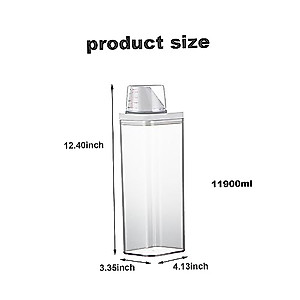 1900Ml Laundry Detergent Dispenser, Washing Powder Storage Detergent Container with Measuring Cup Moisture-Proof Reusable Empty for Scent Booster Beads/Small Solid Grain/Liquids