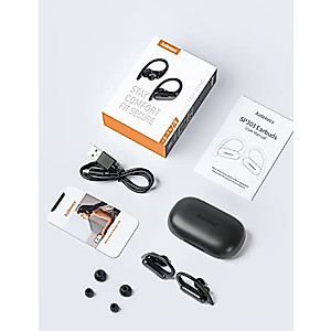 Audiovance SP301 True Wireless Earbuds Bluetooth 5.2 Earphones, Over Ear Headphones with Mic and Earhooks for Women Men Workout Running Sports Gym, 24H Battery Waterproof Ear Buds for iPhone Android.