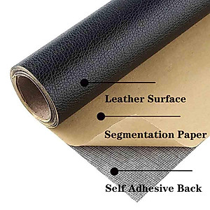 MAYNUO Dark Brown Odorless Leather Repair Patch, Leather Repair Tape, 19X50 Inch Self-Adhesive Couch Patch, Waterproof, Wear-Resistant, for Furniture, Drivers Seat, Sofas, Car Seats