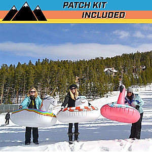 GoFloats Winter Snow Tube - Inflatable Sled for Kids and Adults (Choose from Unicorn, Disney's Frozen, Ice Dragon, Polar Bear, Penguin, Flamingo)