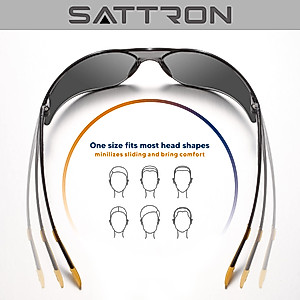 SATTRON Tinted Safety Glasses Bulk 24 Pack, UV Protective Safety Sunglasses for Men Women, ANSI Z87.1 Scratch & Impact Resistant Eye Protection, Ideal for Construction, Shooting, Lab