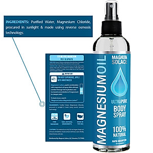 Pure Magnesium Oil Spray - 100% Natural Magnesium Spray - Sourced from The Dead Sea, 8 oz