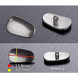 BEHLINE Glasses Nose Pads Screw-in Eyeglasses Nose Pads Glasses Nose Piece Repair Kits (14mm)