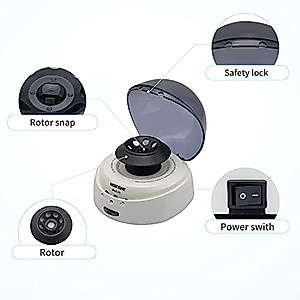 WEST TUNE Mini Centrifuge Machine 7000rpm Lab Benchtop Centrifuge Palm Microcentrifuge with Low Noise 2 Rotors for 0.2/0.5/1.5/2ml Centrifuge Tubes and PCR Strips