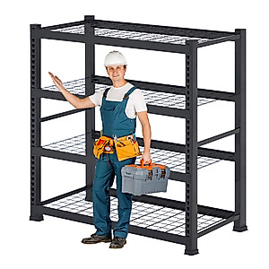 WAREYEASY Garage Storage Shelves 2500LBS Heavy Duty Garage Shelving, Adjustable Metal Shelving Unit, Storage Shelves for Garage, Basement, Kitchen, 39.8" W x 17.7" D x 72" H, 5-Tier