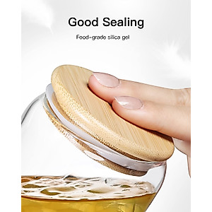 6 Pack Bamboo Lids for Glass Cups, Fit for 16oz 20oz Beer Can Glass and Regular Mouth Mason Jars, Natural Bamboo Lids with Straw Hole