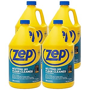 Zep Neutral pH Floor Cleaner. 1 Gallon (Case of 4) - ZUNEUT128 - Concentrated Pro Trusted All-Purpose Floor Cleaner