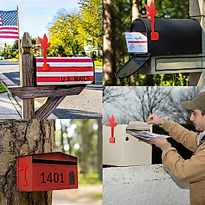 Anley Universal Outgoing Mail Dove Bird Mailbox Flag for Wood, Metal & Stucco - Rust Resistant Plastic Alert Postal Carrier Raised Signal Flags Replacement Kit - Mounting Sticker Included (Red)