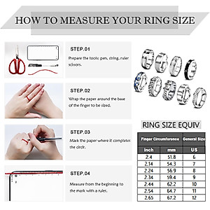 EIELO 9Pcs Stainless Steel Band Rings for Men Women Cool Fidget Spinning Chain Ring Anxiety Relief Fashion Simple Wedding Engagement Silver Ring Set