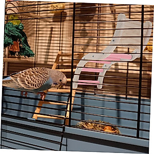 2pcs Bird Wooden Ladder Parrot Cage Ladder Parrot Wooden Ladder Budgerigar Wooden Ladder Pet Small Ladder Creative Parrot Ladder Grinding Claw Bird Ladder Claw Grinding Ladder Toy