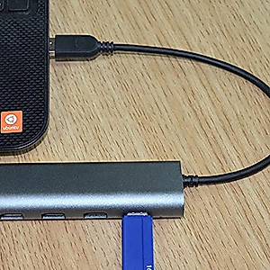 GPPZM 4-Port USB 3.0 Aluminum Alloy Hub Multi-Function High Speed Adapter for Laptop