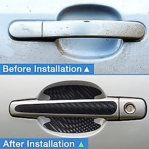 16 Pieces Car Door Handle Scratch Protector Car Door Handle Sticker Cover Scratches Protective Films Car Door Handle Cup Protector Films (Black)