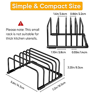 Cutting Board Organizer Rack- Metal Black Holder Stand for Cutting Boards, Baking Sheets, Cookie Pans, Cooling Small Racks Storage Stand and Bakeware for Kitchen Cabinet Countertop Bakeware Organizer