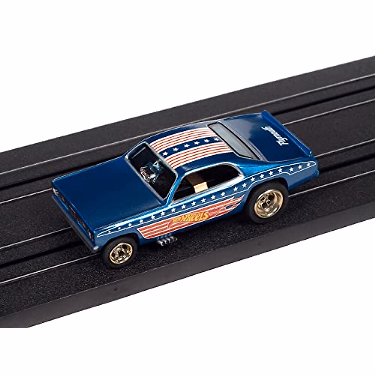 Auto World Hot Wheels Patriotic 4Gear - 1970's Plymouth Duster HO Scale Slot Car