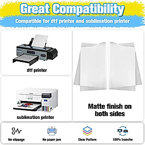 Yamation DTF Transfer Film and Powder for DTF Sublimation Printer, 8.3×11.7 inch 15 Sheets DTF PET Film Sheets and 8.8oz White Hot Melt Adhesive Direct to Film for T-Shirt