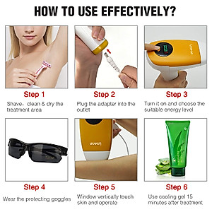 IMENE Painless IPL Hair Remover - Yellow (Ideal for Bikini, Legs, Arms, Armpits - Intense Pulsed Light Technology)