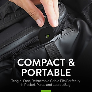 ReTrak Premier Series Retractable Lightning to USB-C Charge and Sync Cable, 18W High Speed Charging Lightning to Type C Charger for iPhone 13s, AirPods Pro, 2.6ft, Black, 2.6 Feet (ETLTCBLK)