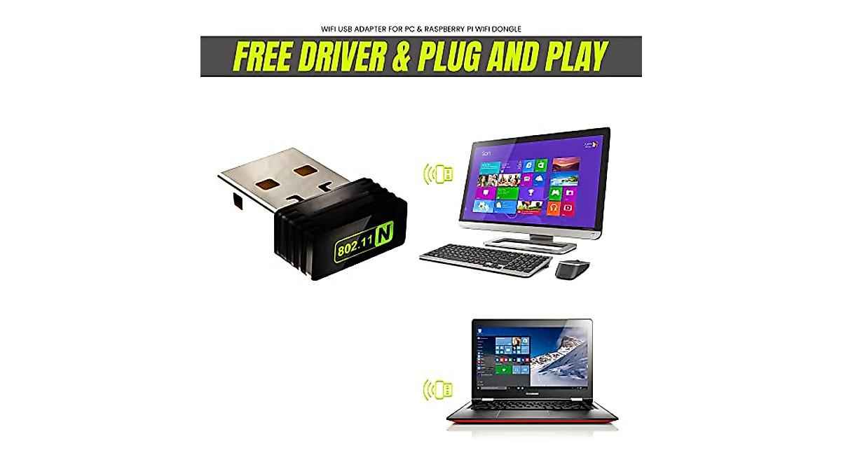 WiFi USB Adapter for PC & Raspberry Pi - 150Mbps