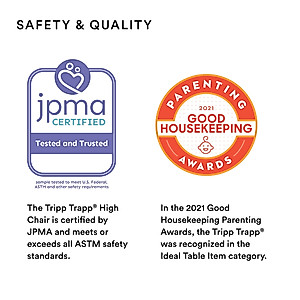 Tripp Trapp High Chair and Cushion with Stokke Tray - White with Nordic Grey - Adjustable, Convertible, All-in-One High Chair for Babies & Toddlers