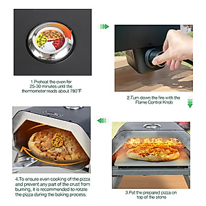 Gas Pizza Oven with 16" Pizza Stone - Caprihom Outdoor Portable Pizza Ovens for Outside Kitchen Pizza Maker Oven Stainless Steel Pizza Oven Countertop